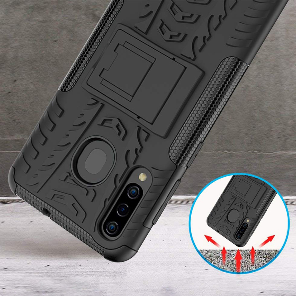 Dual Layer Rugged Case for Samsung Galaxy A20 / A30 / A50 (Black)